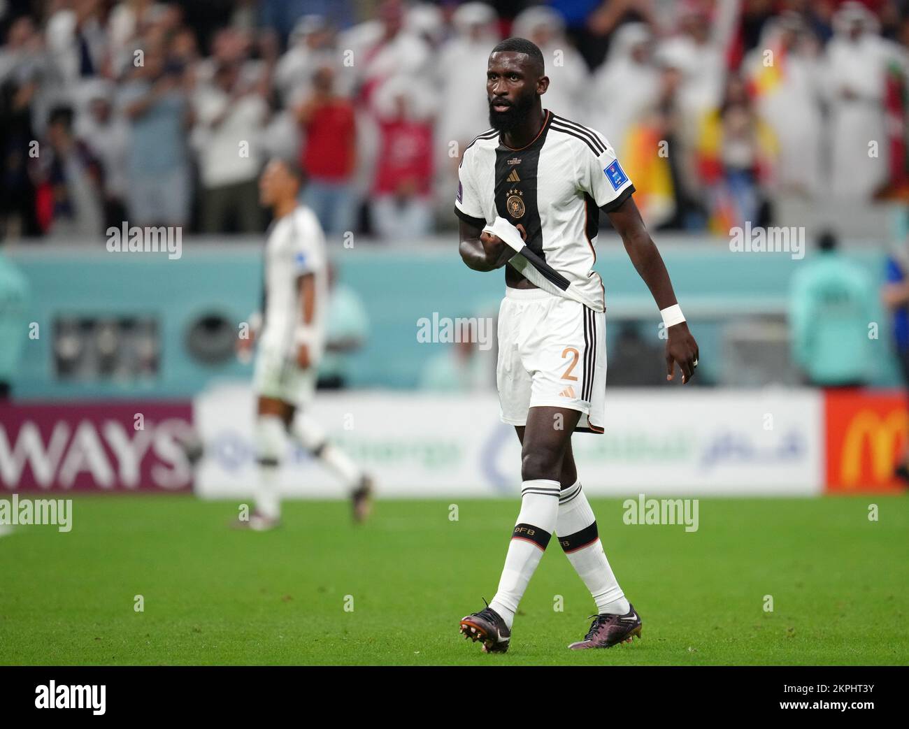 Germany's Antonio Rudiger reacts during the FIFA World Cup Group E ...