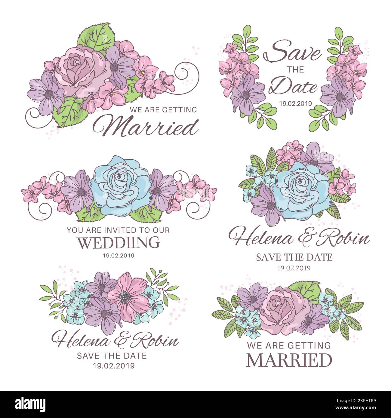 WEDDING DECORATOR Floral Design Template Collection From Bouquets Roses ...