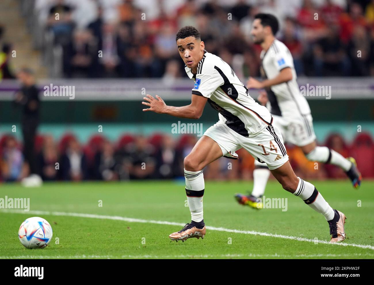 Germany's Jamal Musiala during the FIFA World Cup Group E match at the ...