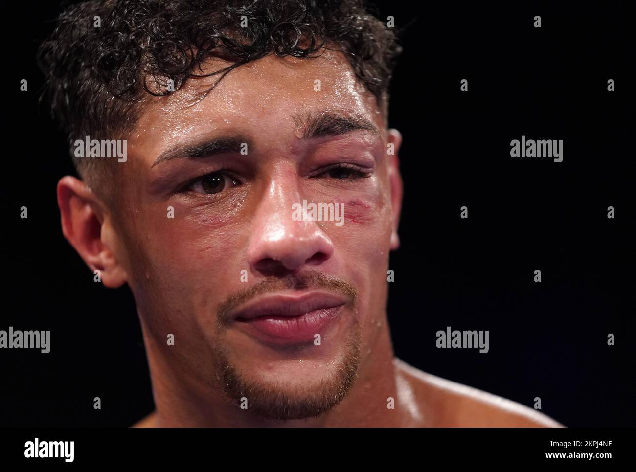 River Wilson-Bent reacts after defeat by Hamzah Sheeraz in the WBC ...
