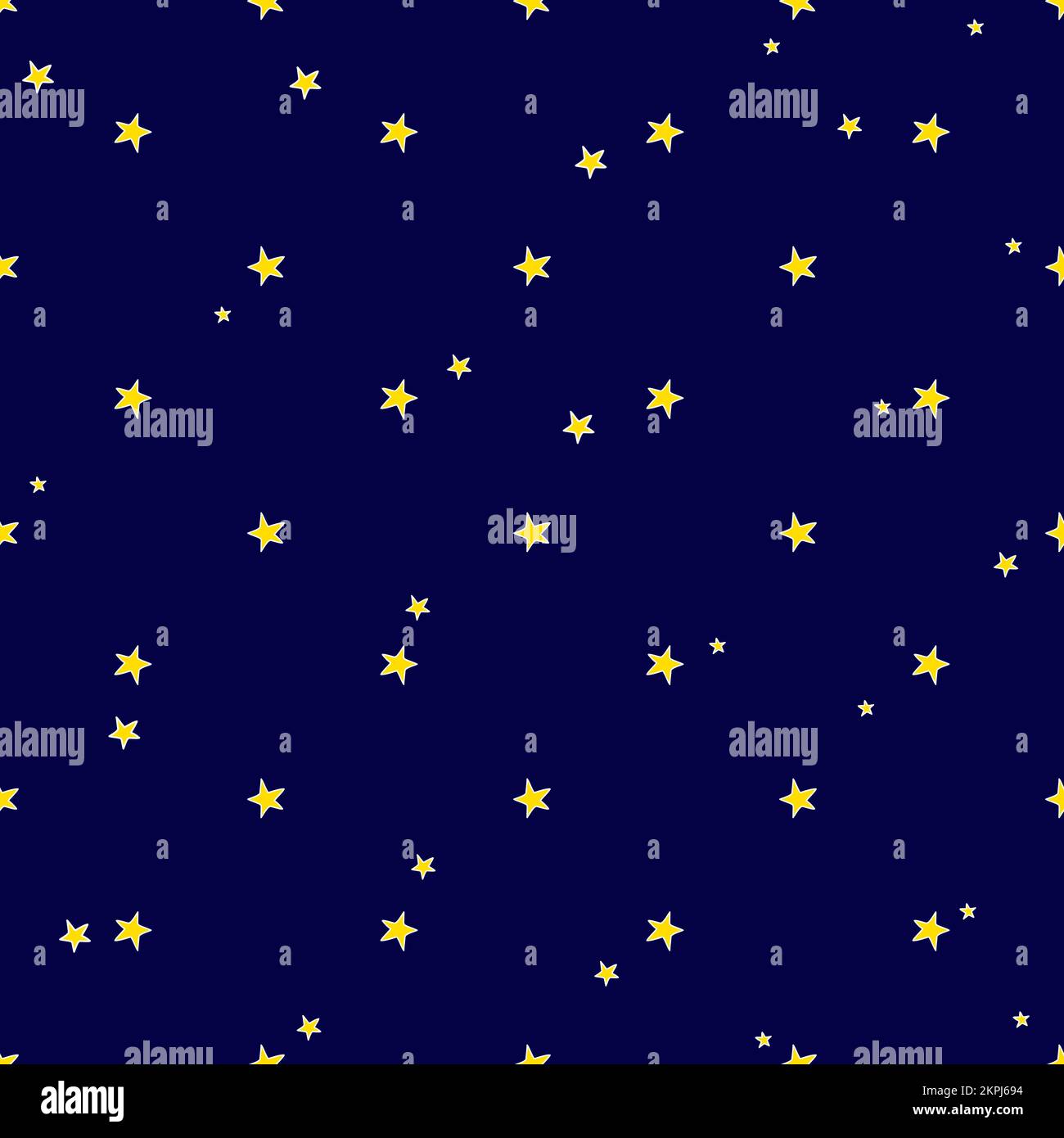 STARS IN NIGHT On Dark Blue Background Galatic Fantasy Sky Of Universe ...