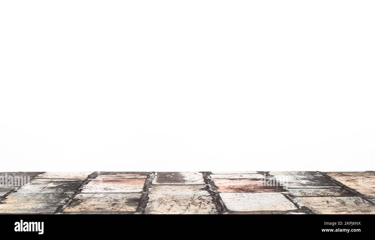 White background with wood support for displaying advertising objects ...