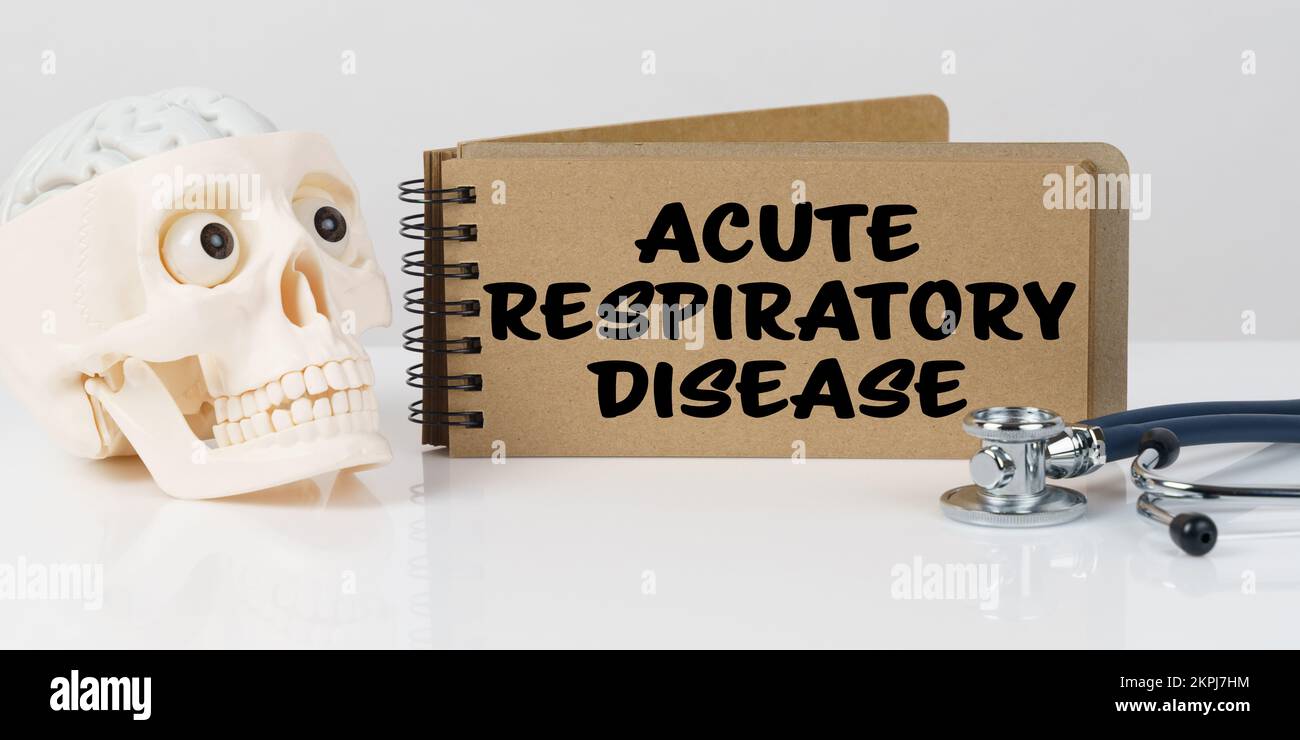 Medicine and health concept. On the table lies a skull, a stethoscope ...