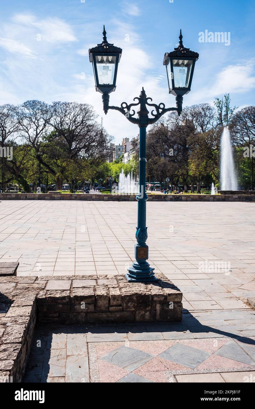 Classic lamp post at Plaza Independencia (Independence Square) in ...
