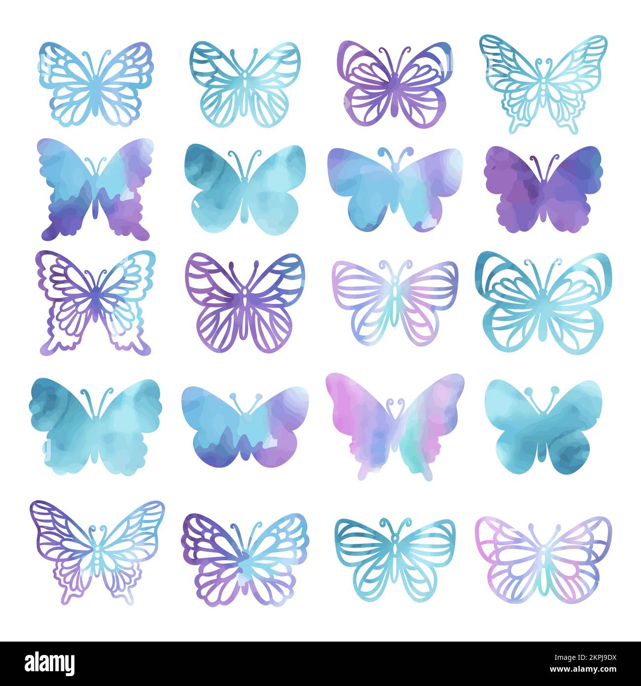 Pink butterfly clipart Stock Vector Images - Alamy
