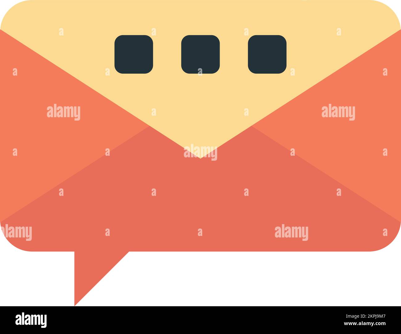 message box with email illustration in minimal style isolated on ...