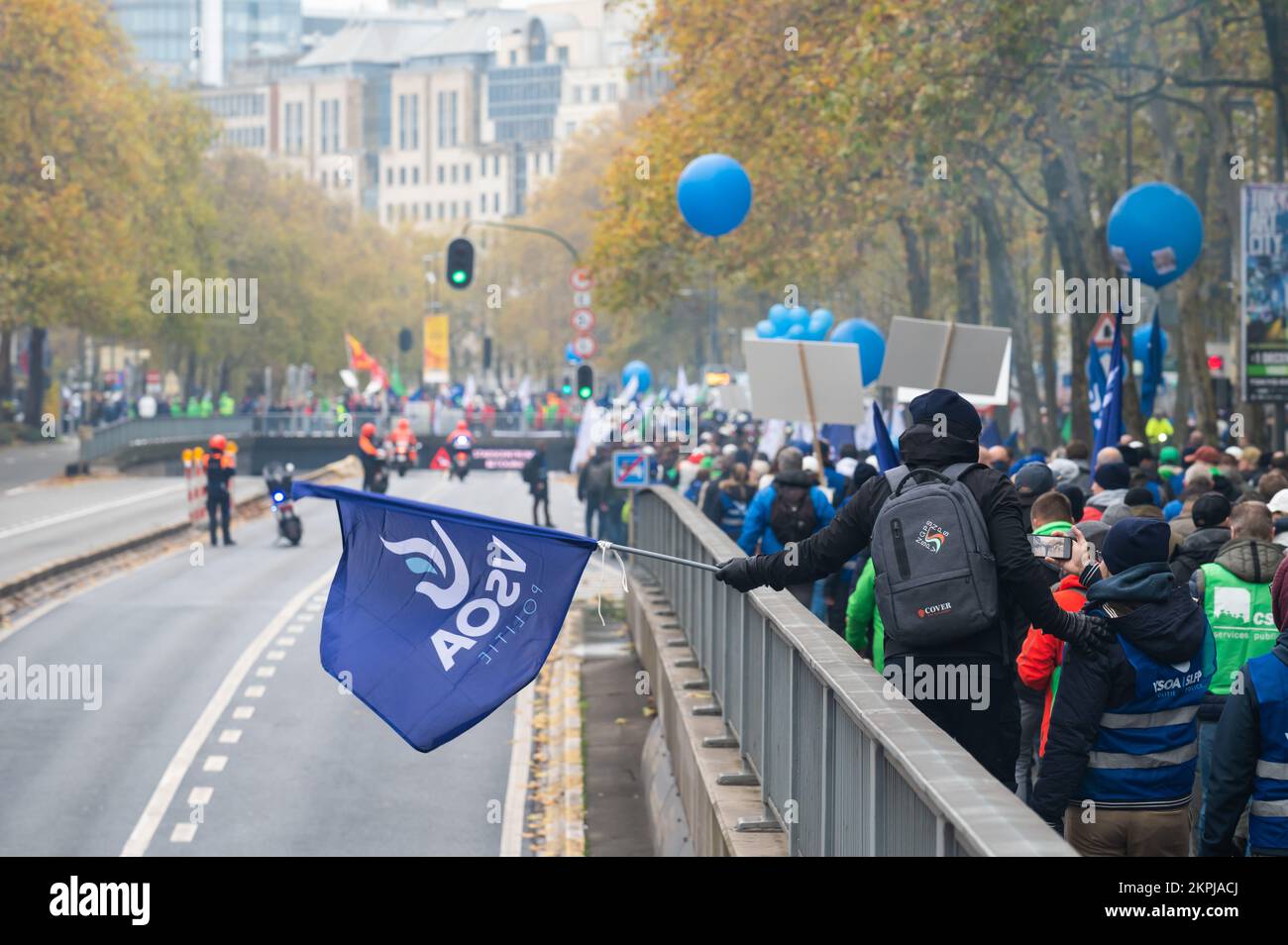 Brussels Capital Region, Belgium - 11 28 2022 - Police demonstrates ...