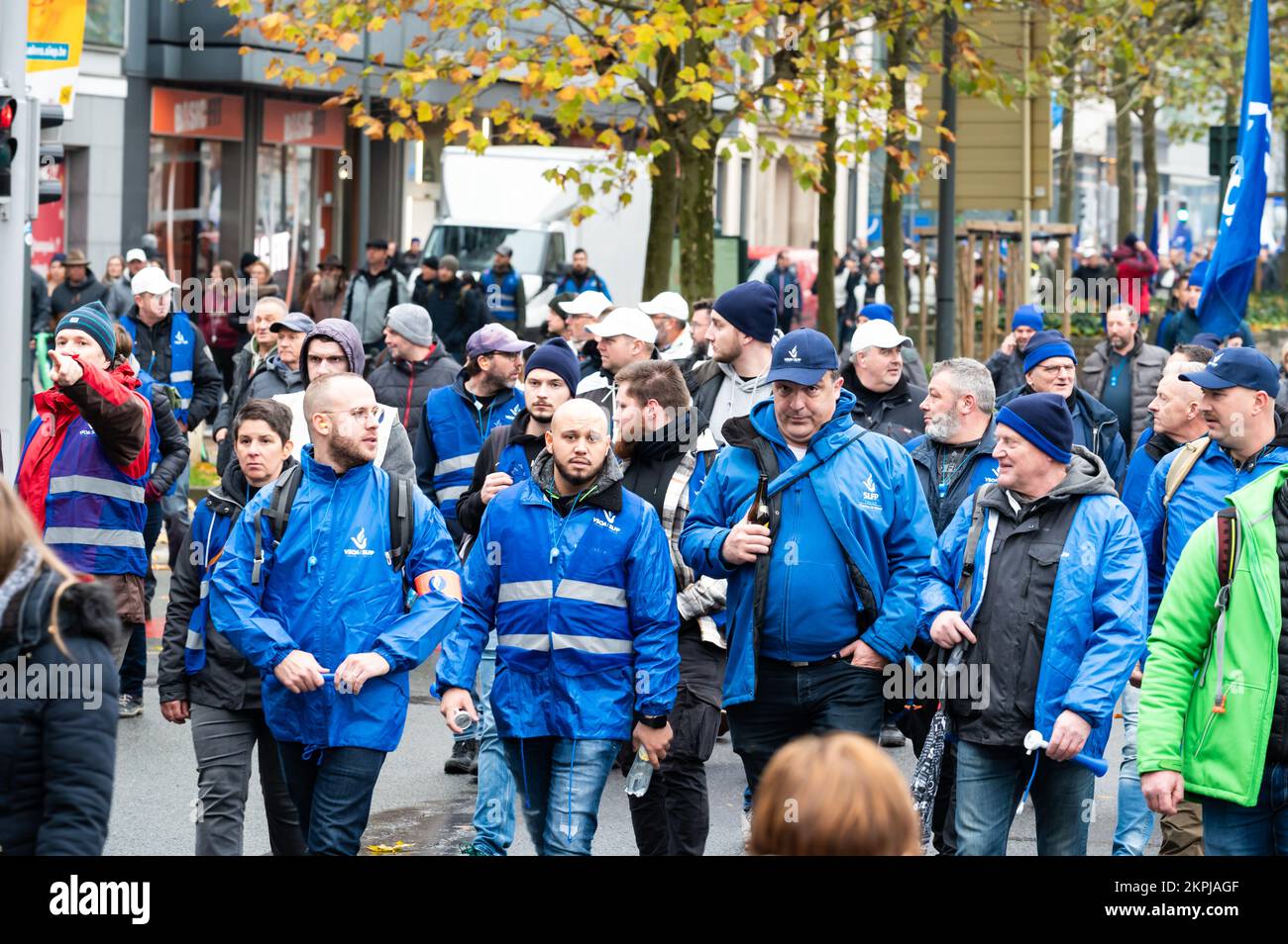 Brussels Capital Region, Belgium - 11 28 2022 - Police demonstrates ...