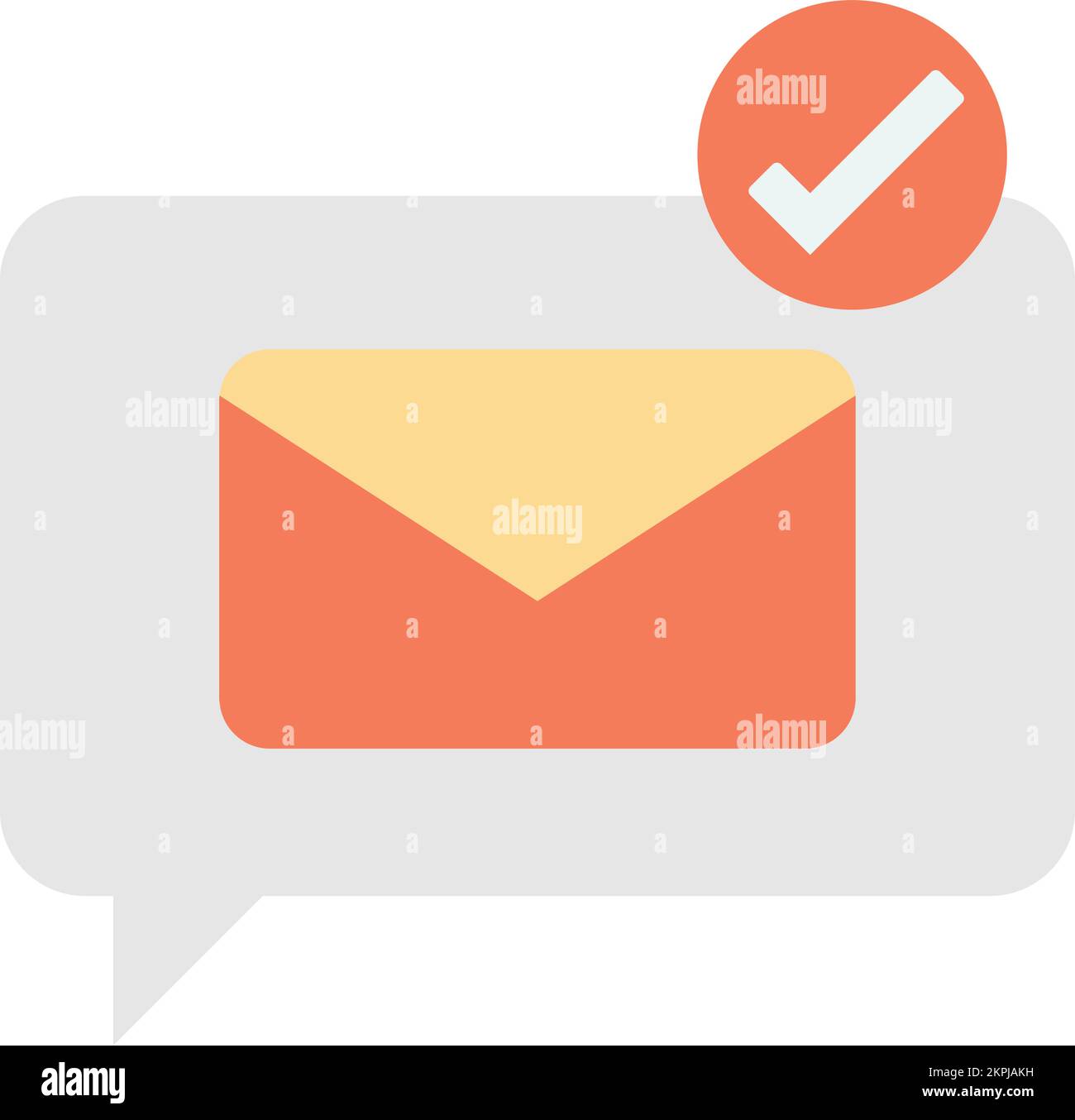 message box with email illustration in minimal style isolated on ...