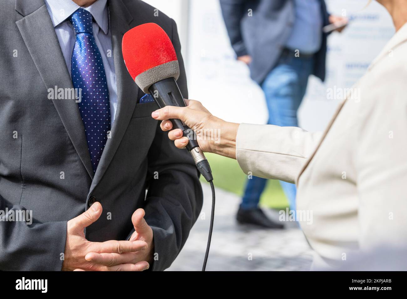Media interview or public relations concept Stock Photo - Alamy