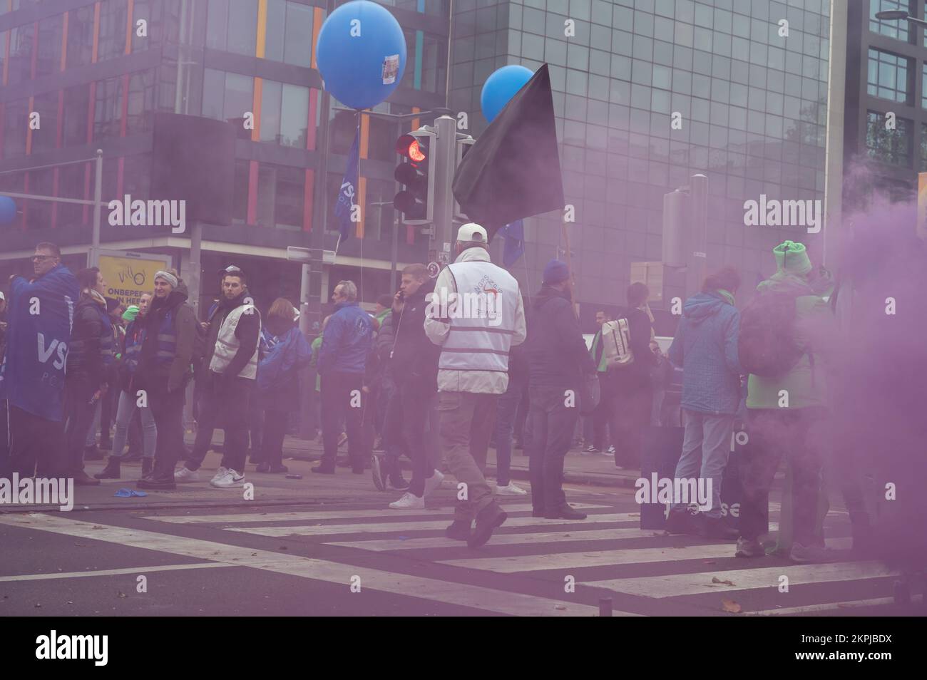 Brussels Capital Region, Belgium - 11 28 2022 - Police demonstrates ...