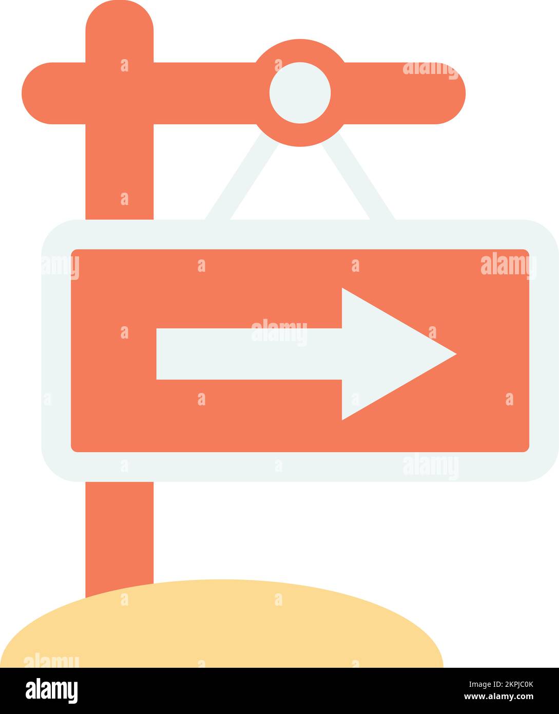 right turn sign illustration in minimal style isolated on background ...