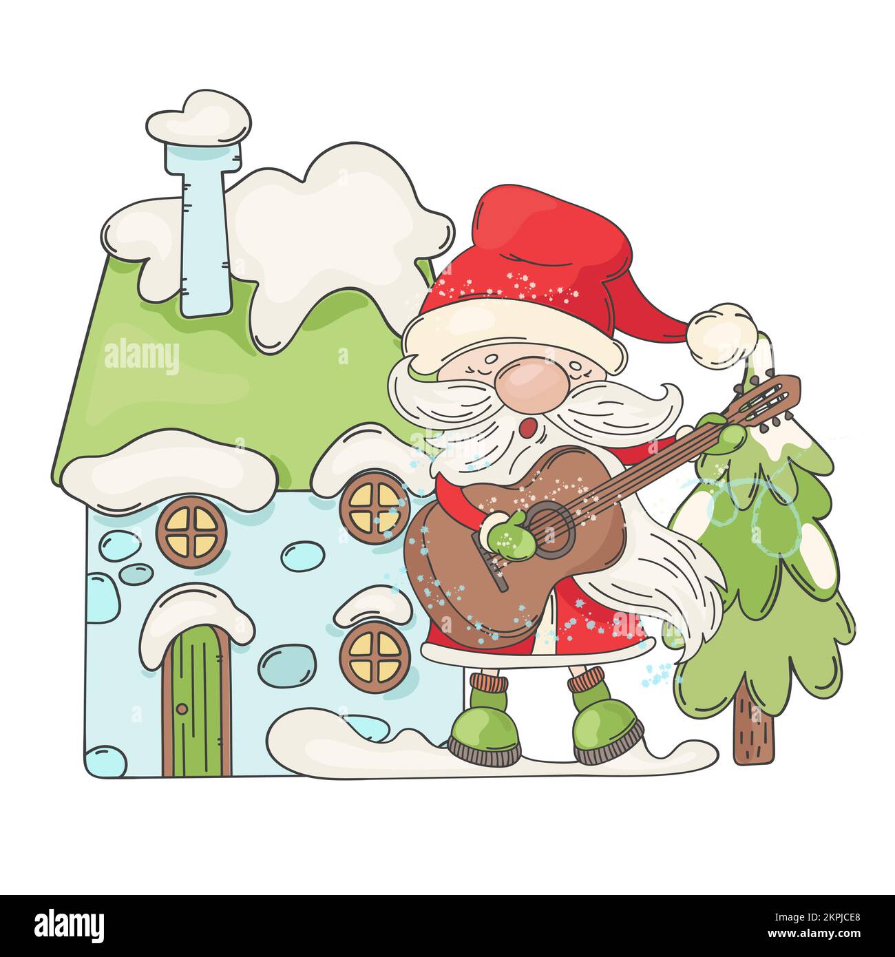 WINTER HOUSE OF SANTA Singing And Playing Guitar Christmas Melodies ...