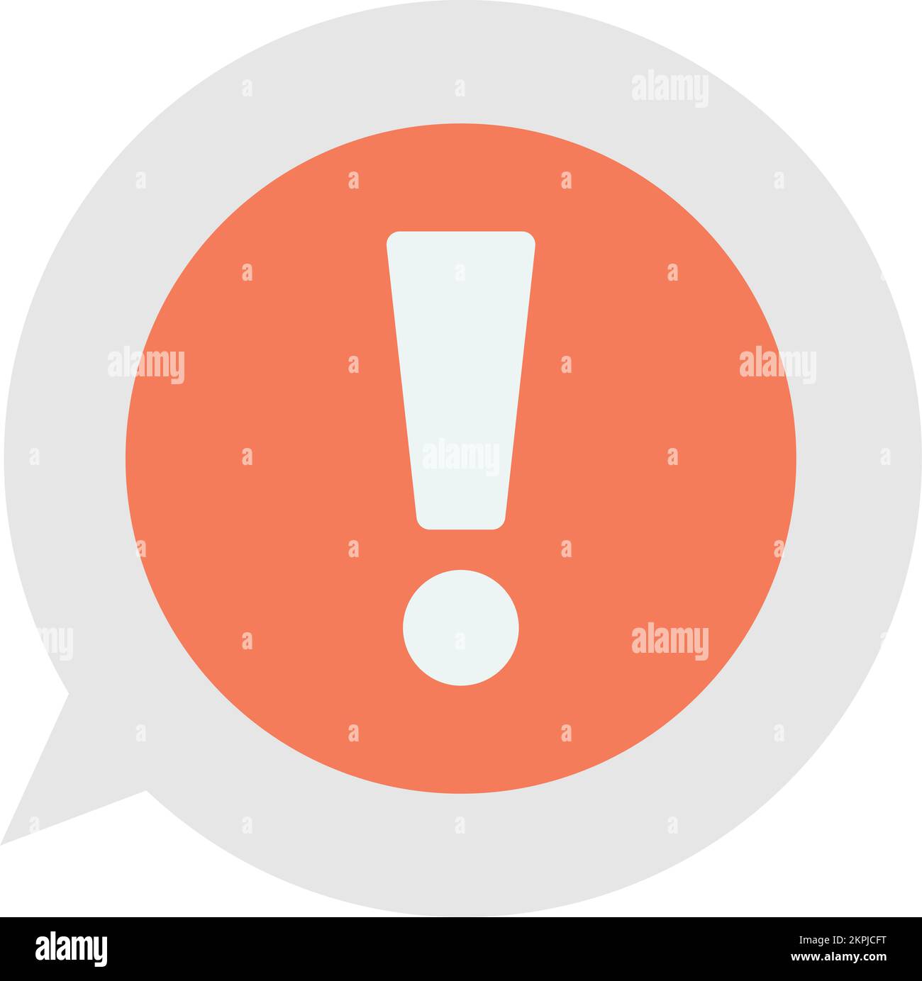 exclamation mark on text box illustration in minimal style isolated on ...