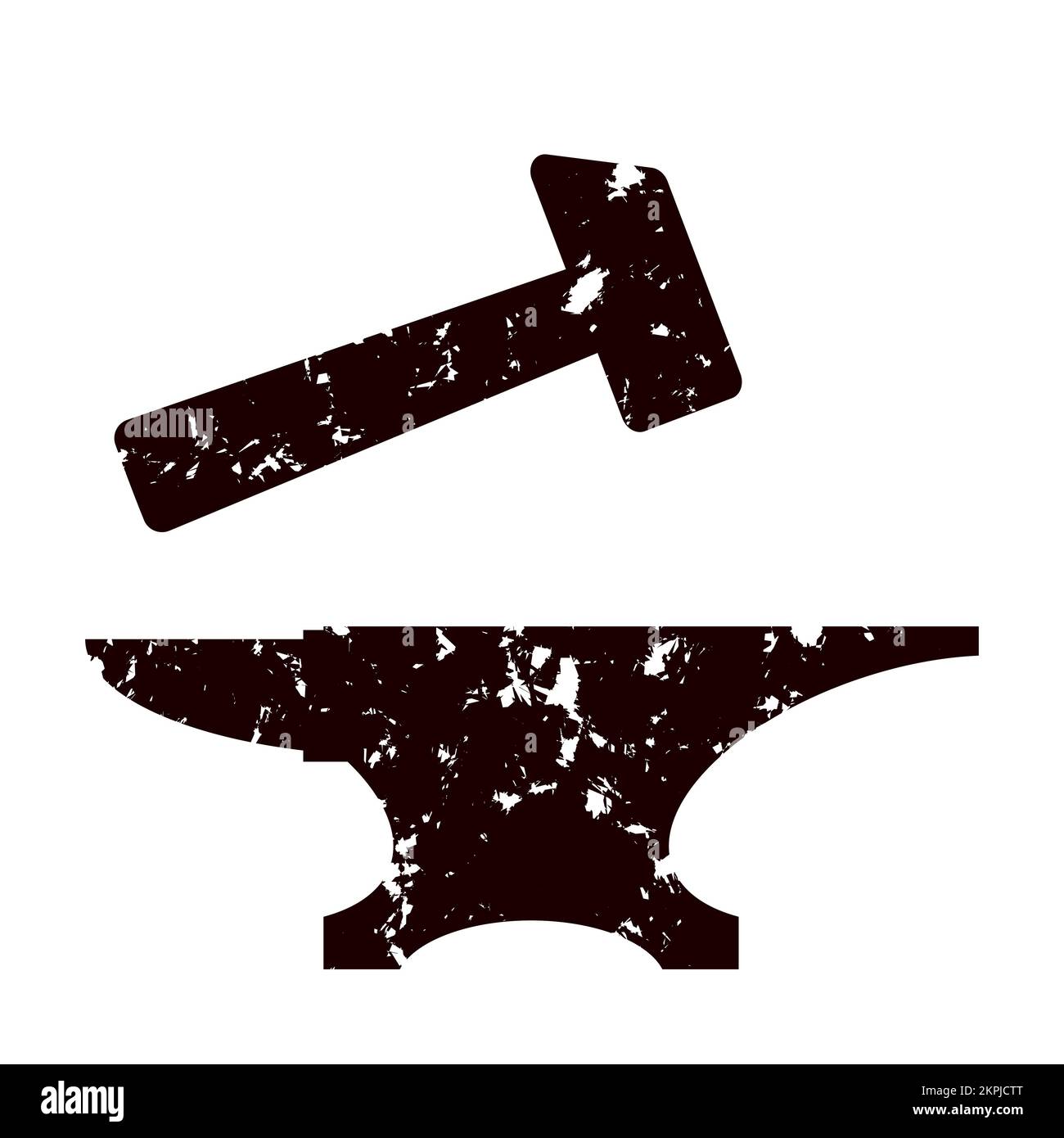 Anvil and Hammer Icons Isolated on White Background. Industrial Logo ...