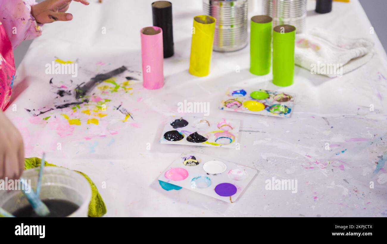 Kids craft project Stock Photo - Alamy
