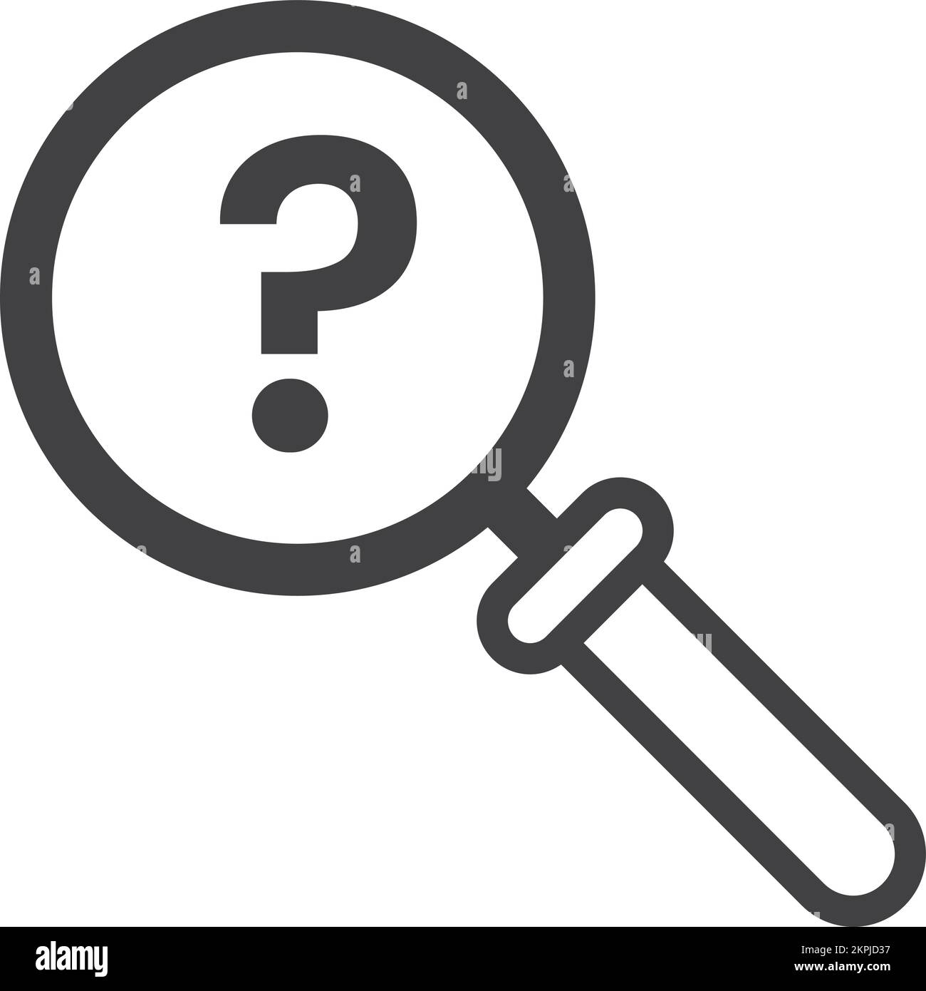 magnifying glass and question mark illustration in minimal style ...