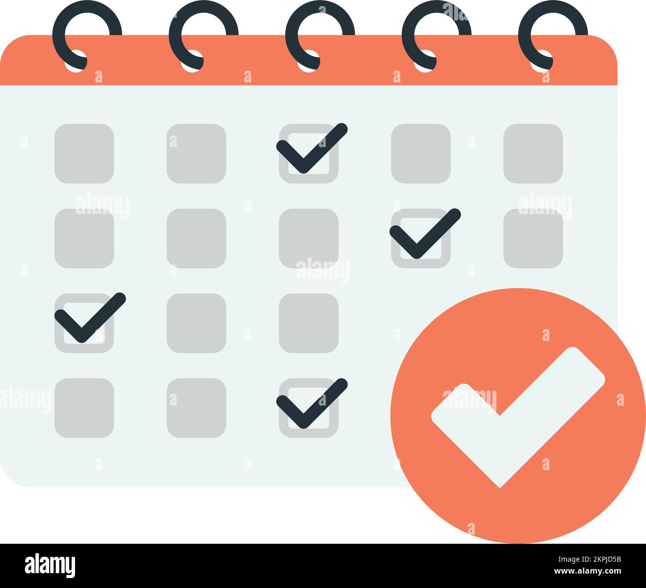Calendar and checkmarks illustration in minimal style isolated on ...