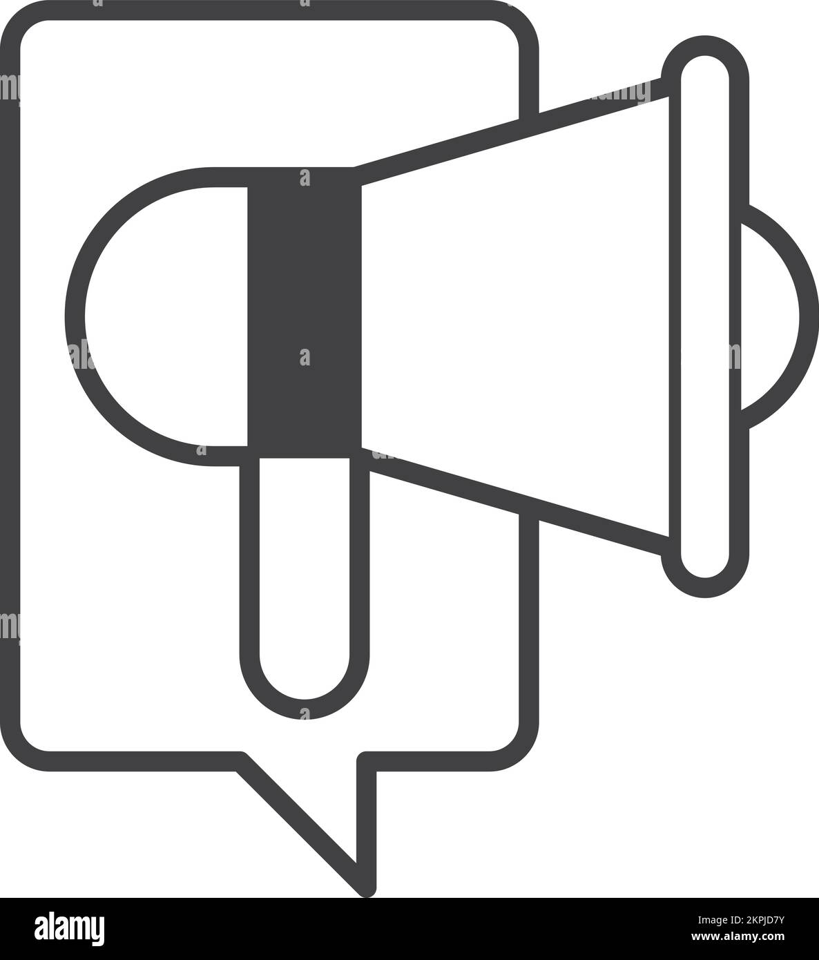 Message box and megaphone illustration in minimal style isolated on ...
