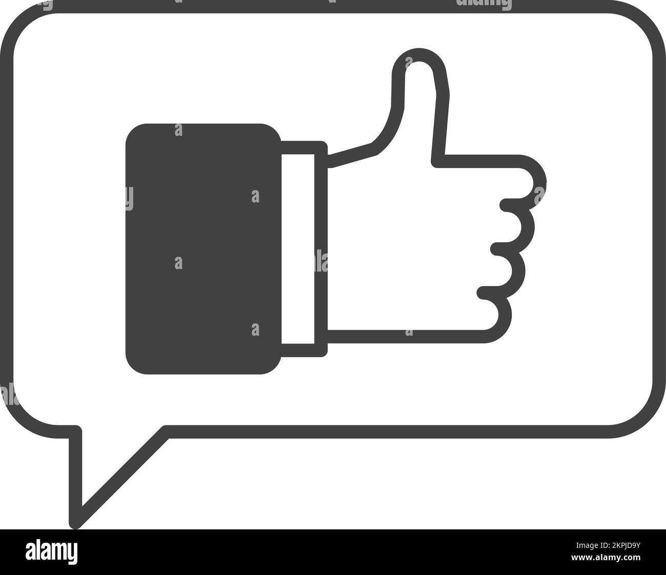 thumbs up and review illustration in minimal style isolated on ...