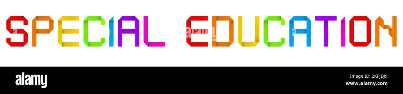 Conceptual paper origami font forming the SPECIAL EDUCATION text ...