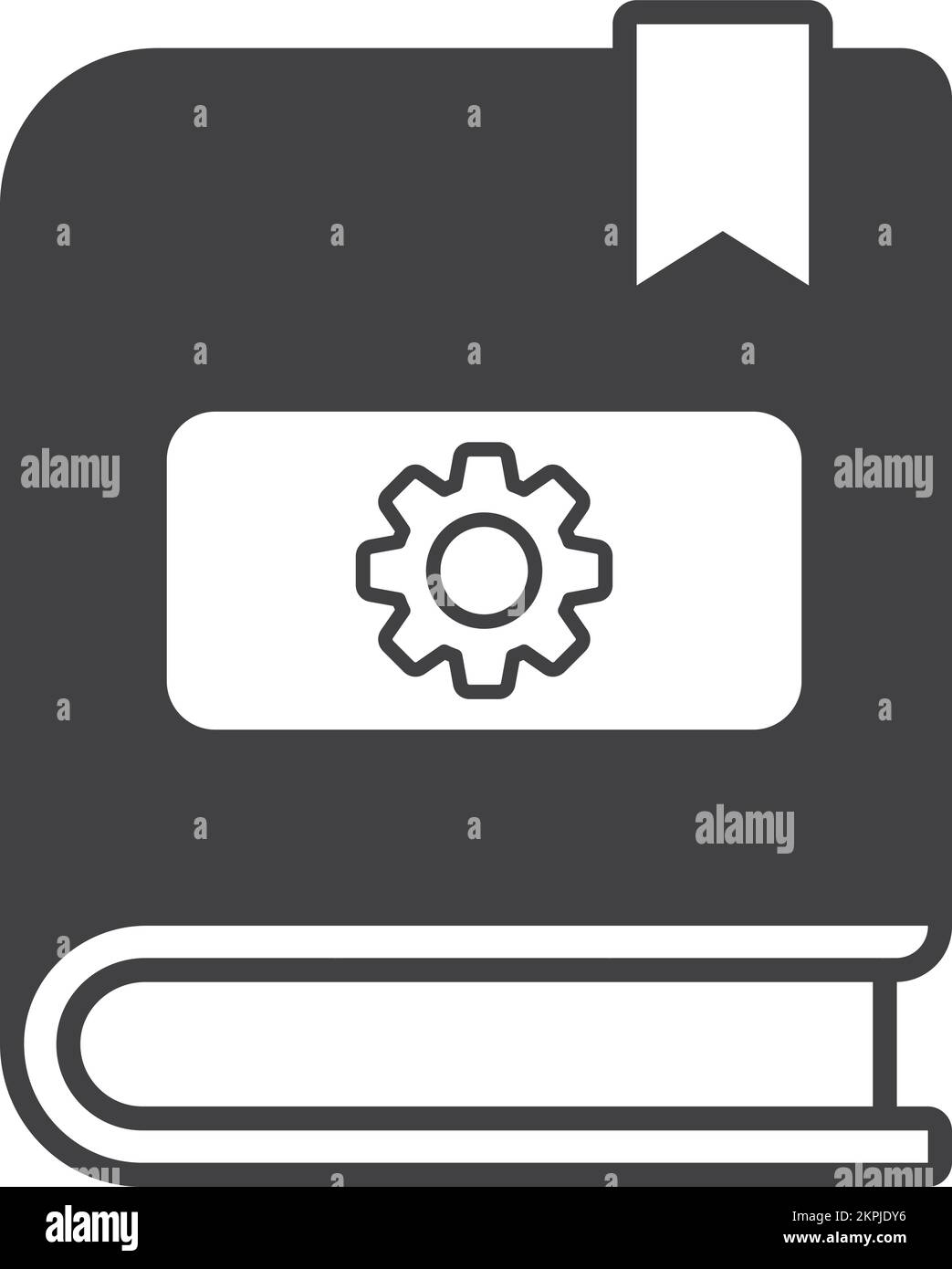books and gears illustration in minimal style isolated on background ...