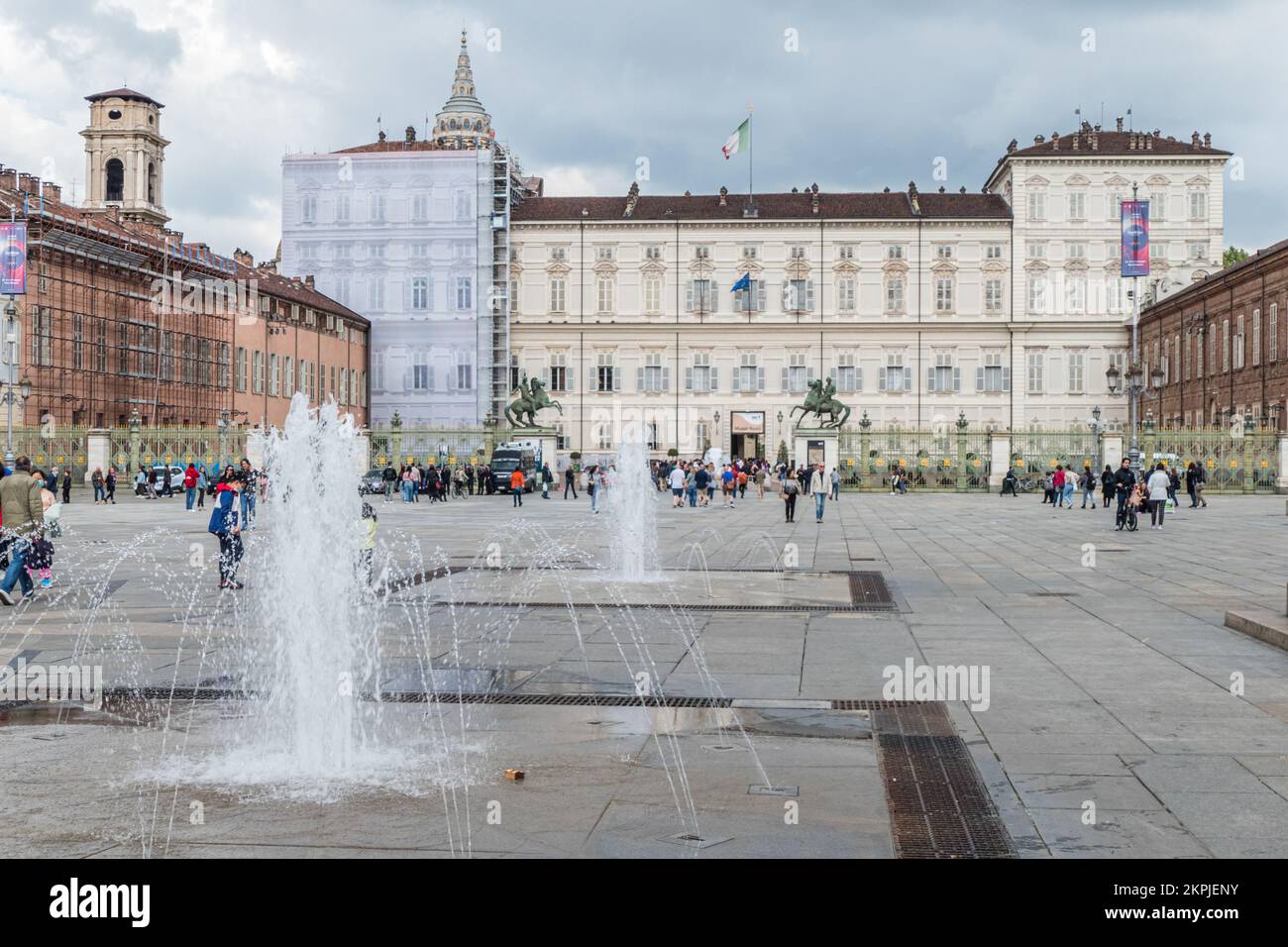 Turin, Italy - 05-06-2022: Castle Square in Turin with the Royal Palace ...