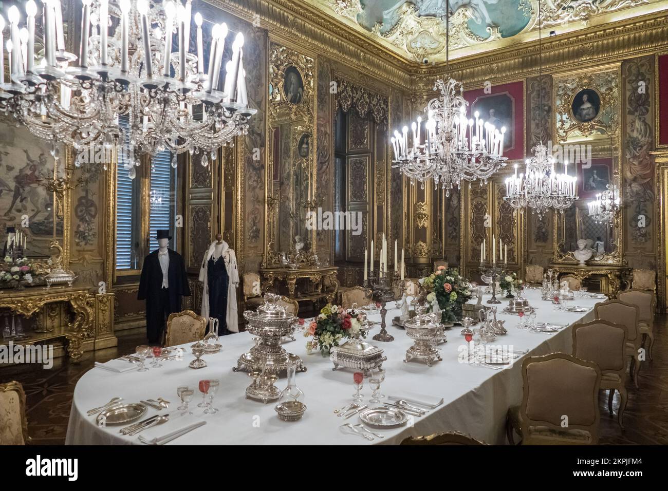 Turin, Italy - 05-06-2022: The beautiful Dining Room in the Royal ...