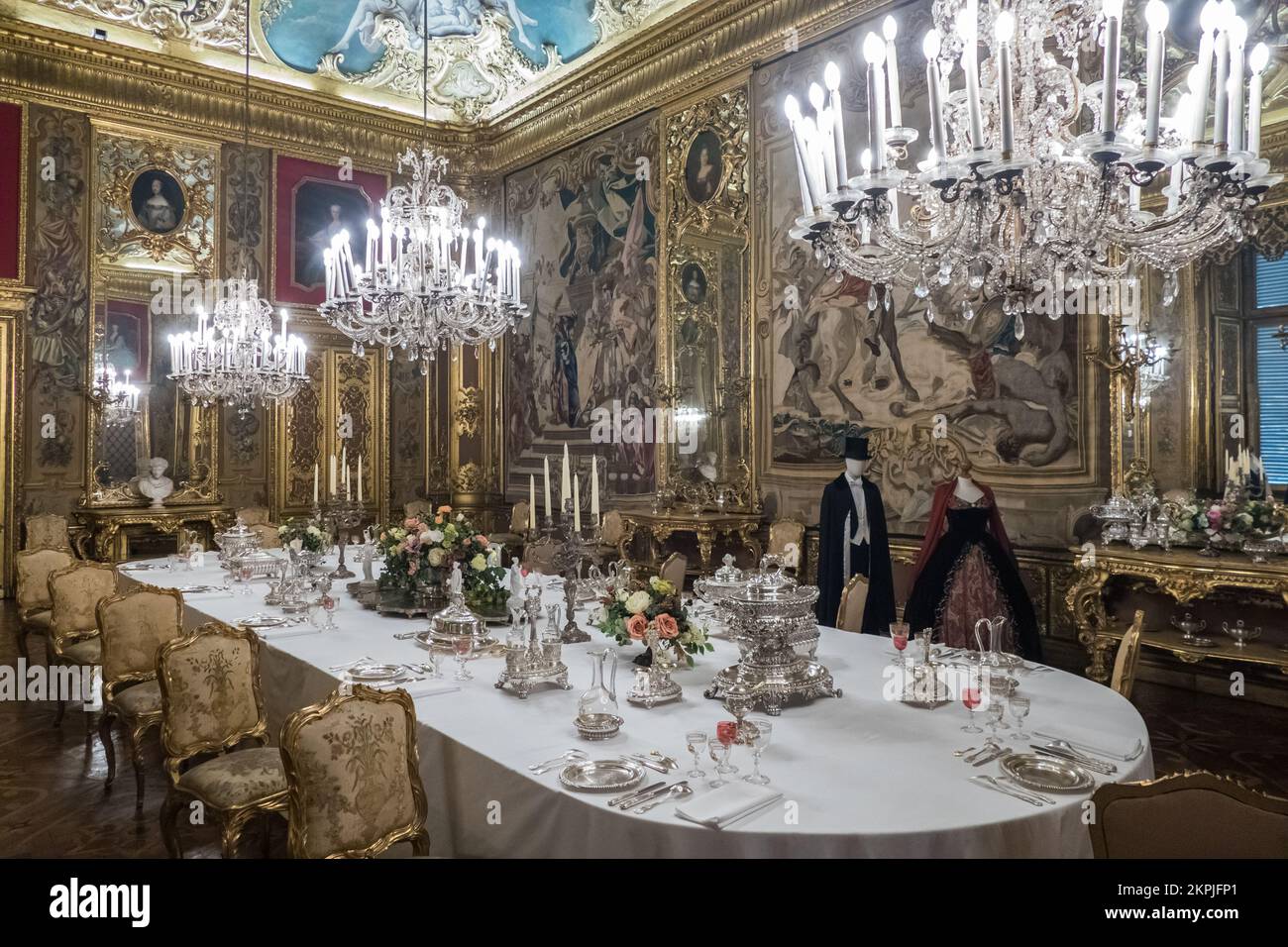 Turin, Italy - 05-06-2022: The beautiful Dining Room in the Royal ...
