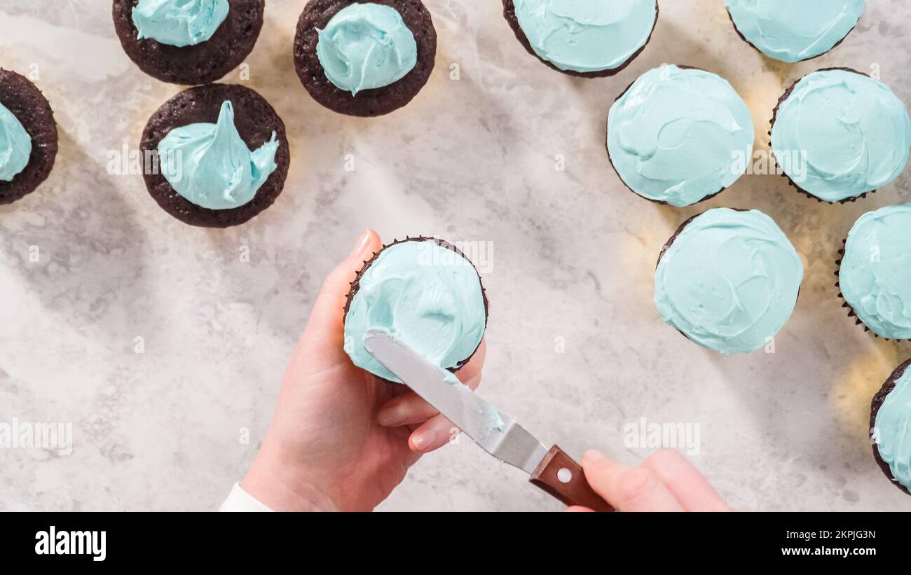 Unicorn rainbow chocolate cupcake Stock Photo - Alamy