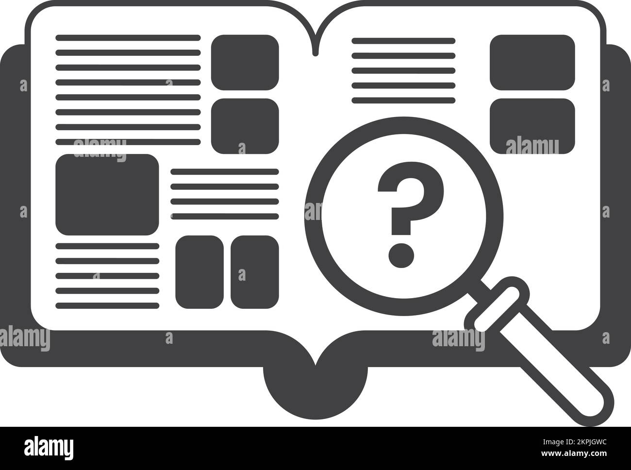 book and question mark illustration in minimal style isolated on ...