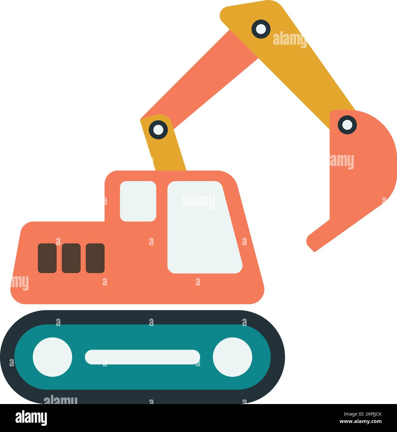 excavator illustration in minimal style isolated on background Stock ...