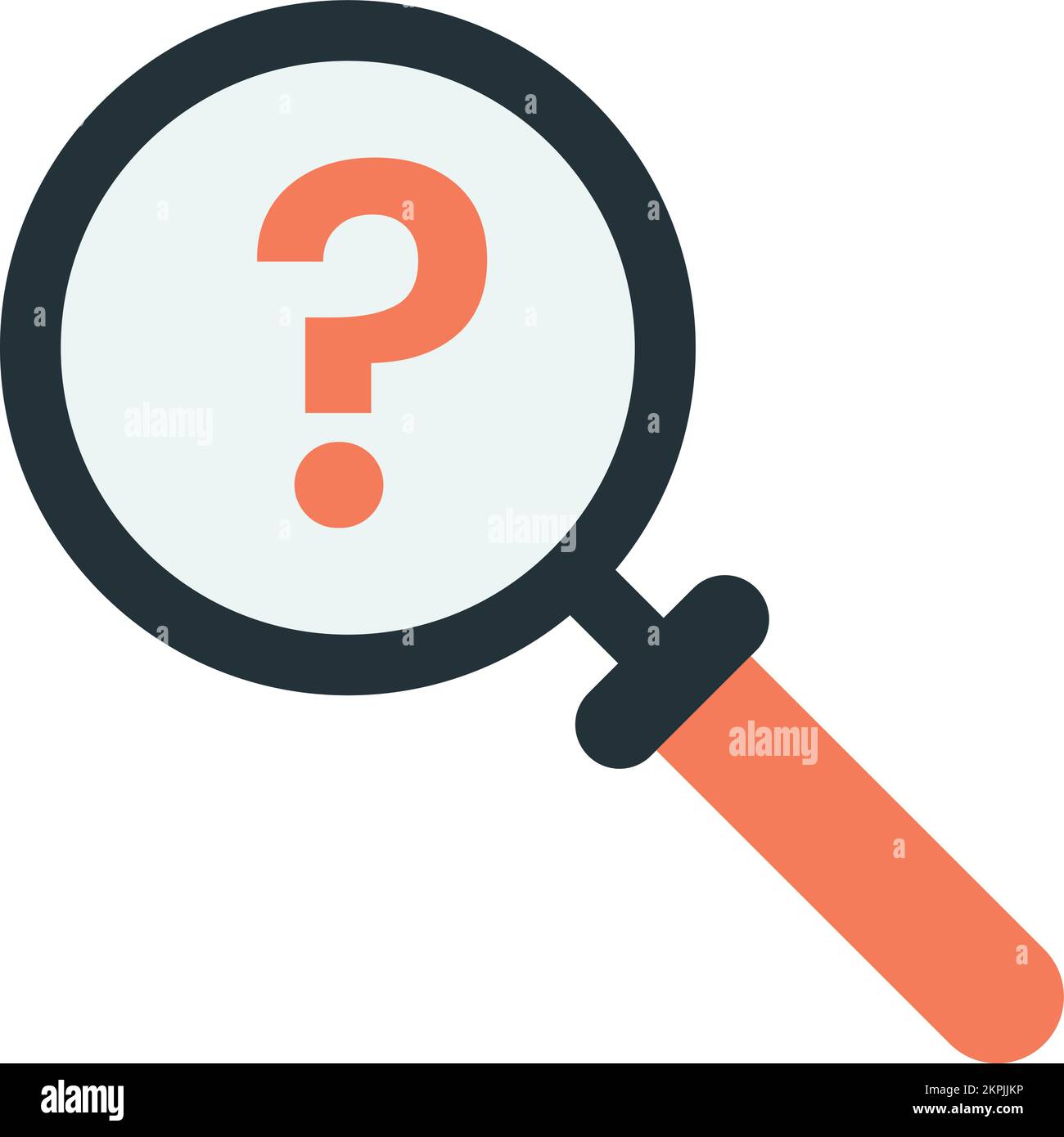 magnifying glass and question mark illustration in minimal style ...