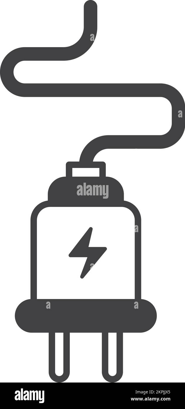 power plug illustration in minimal style isolated on background Stock ...