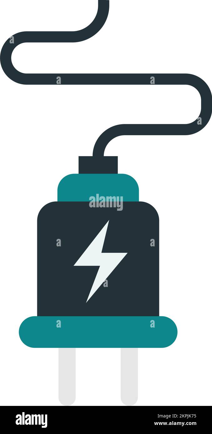 power plug illustration in minimal style isolated on background Stock ...