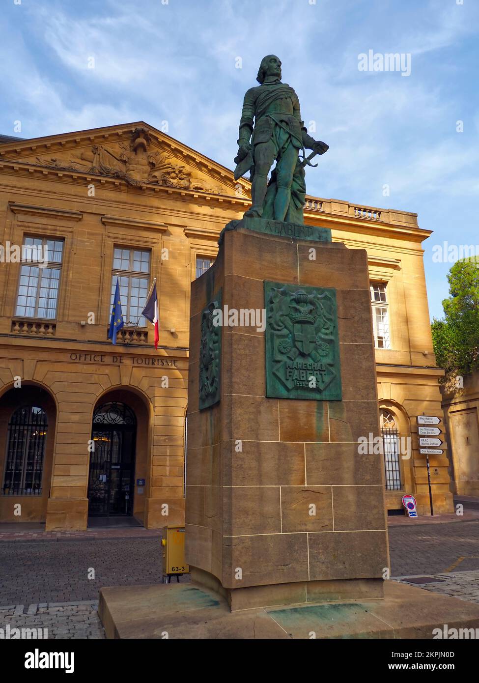 Bronze statue of Marshal Fabert in front of the Tourist information ...