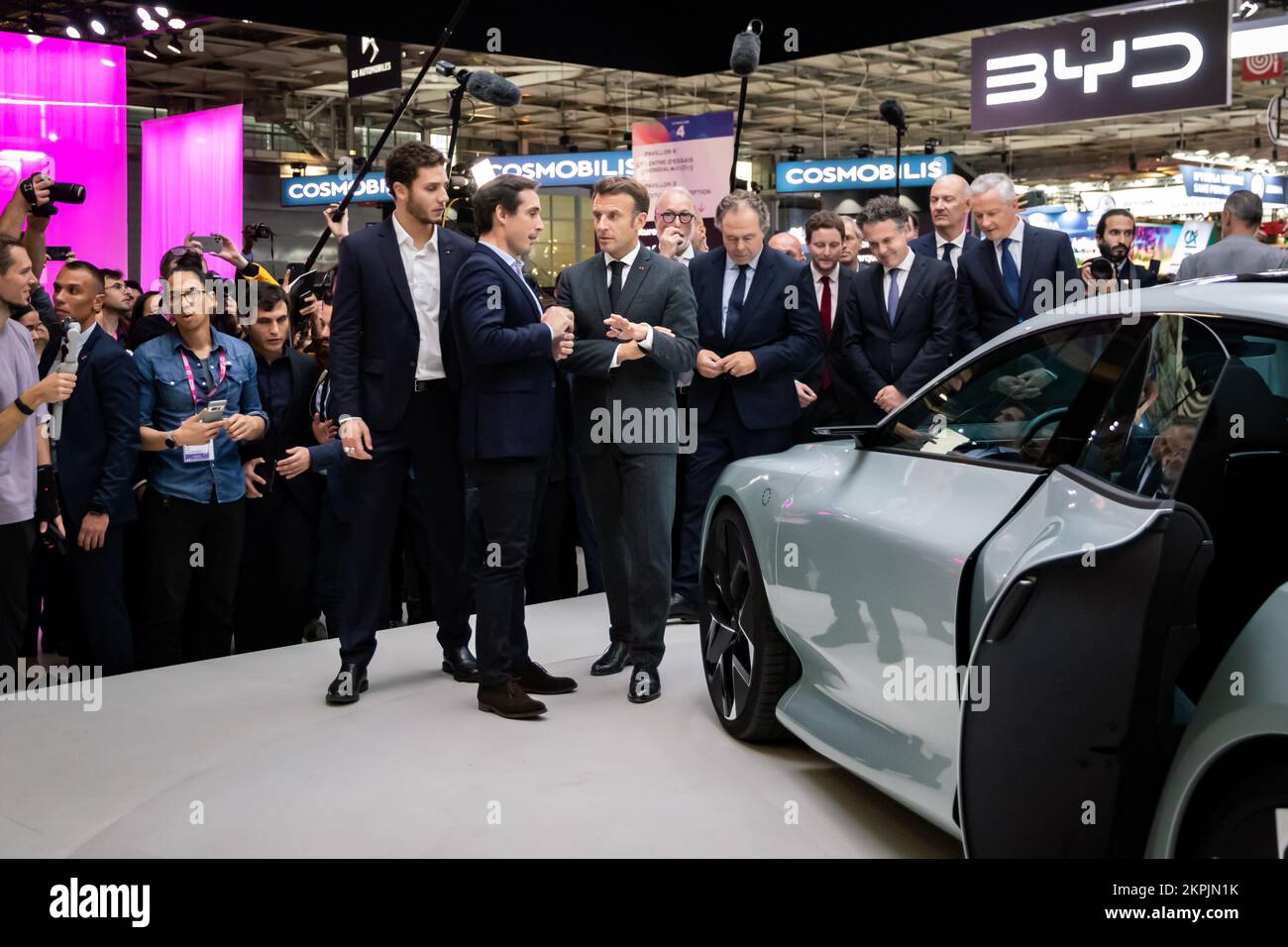 President of France, Emmanuel Macron, visiting the opening day of the ...