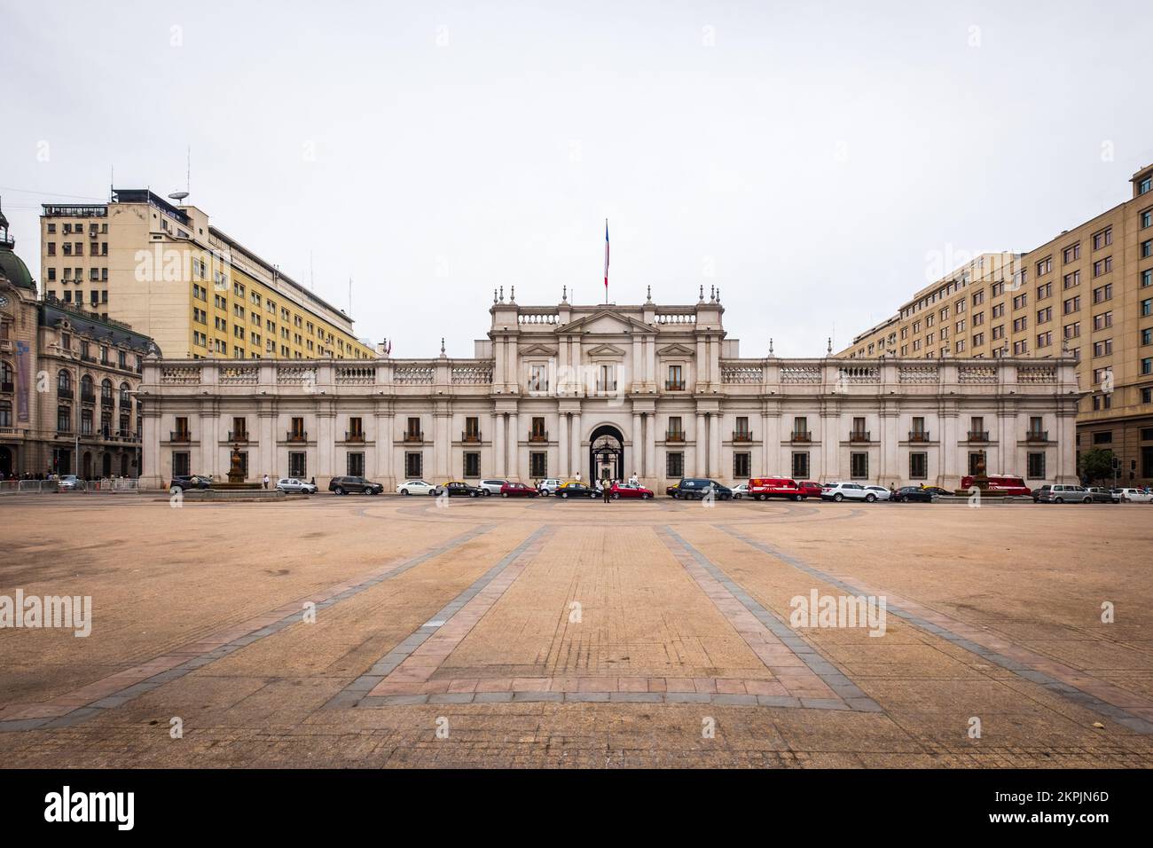 Panorama of Palacio de la Moneda (La Moneda Palace) in Downtown ...