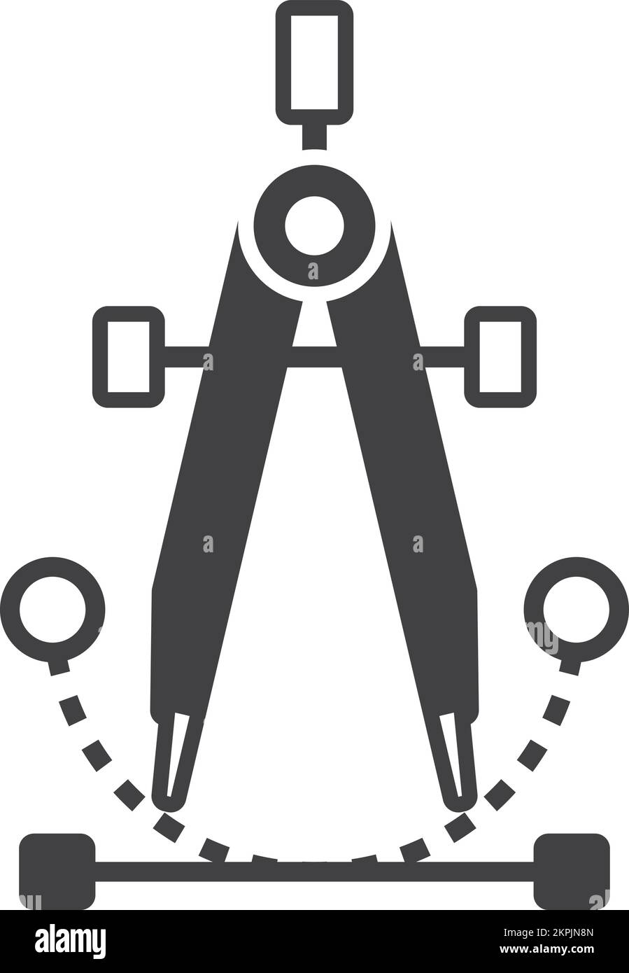 dividers compass illustration in minimal style isolated on background ...