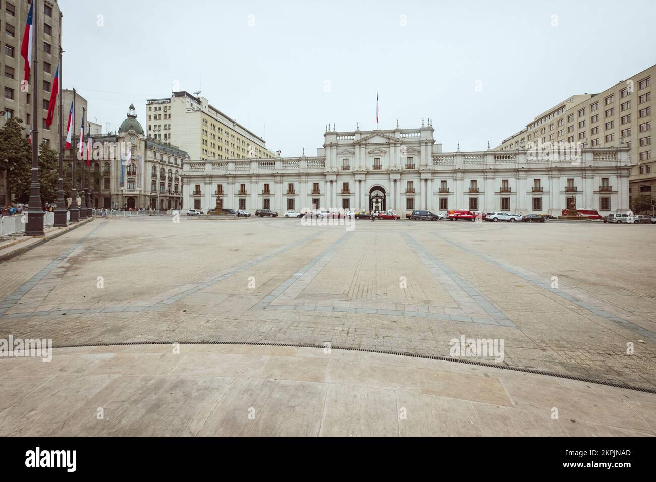 Palacio de la Moneda (La Moneda Palace) in vintage look in Downtown ...
