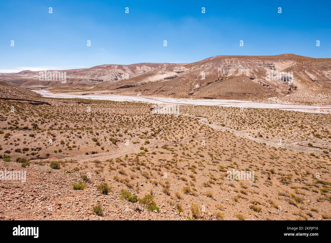 Polulos River or River of Salt in the Bolivian High Plains, Bolivia ...