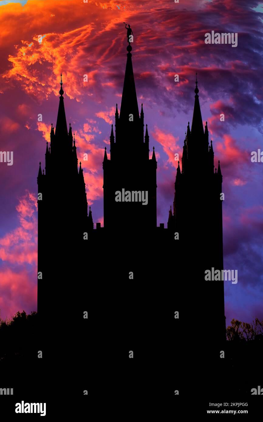 Lds temple sunset hi-res stock photography and images - Alamy
