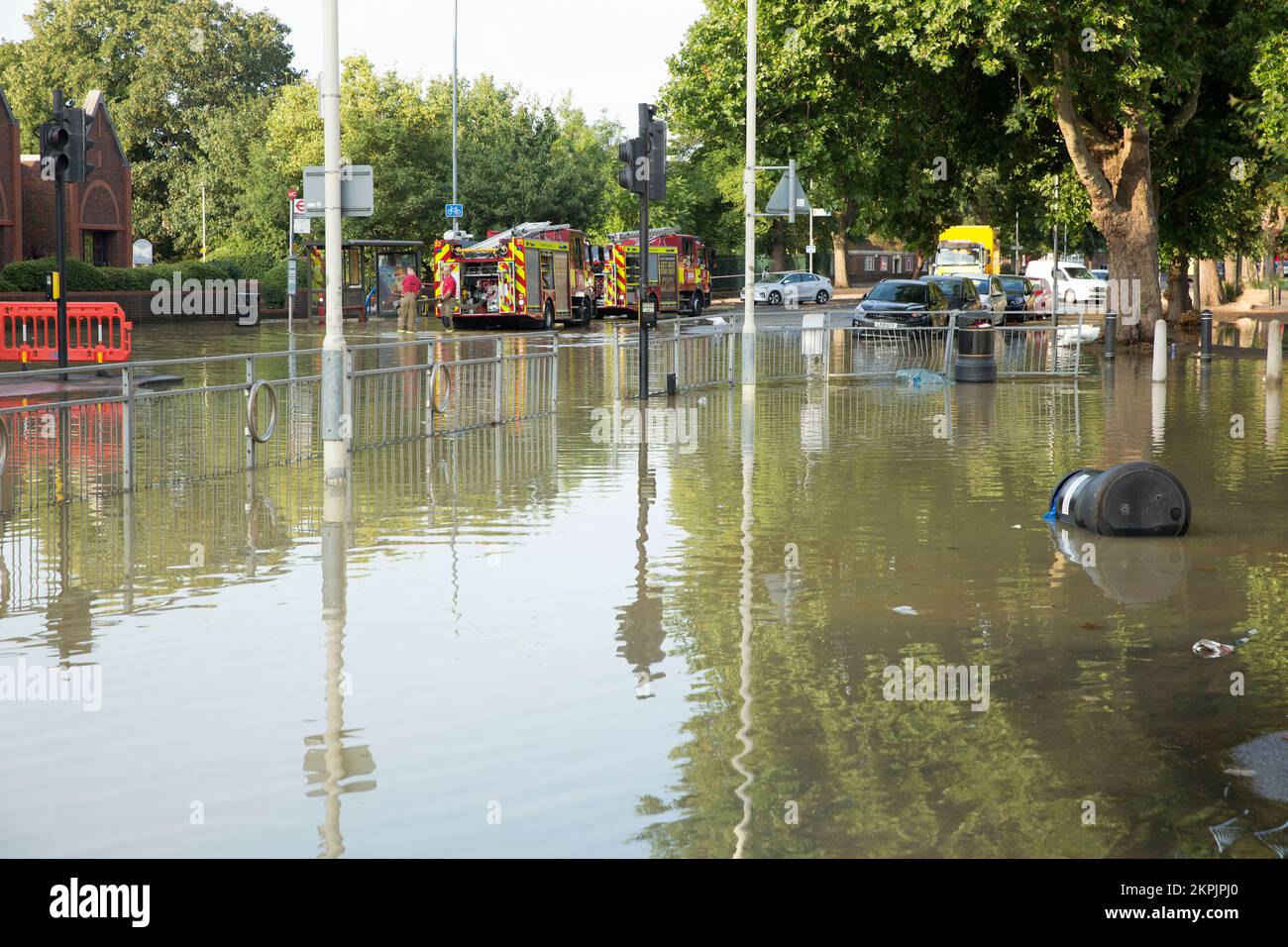Part of Longbridge Road, East London, is seen flooded allegedly due to ...