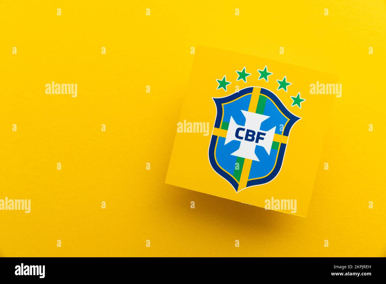 LONDON, UK - December 2022: Brazil national football team logo ...