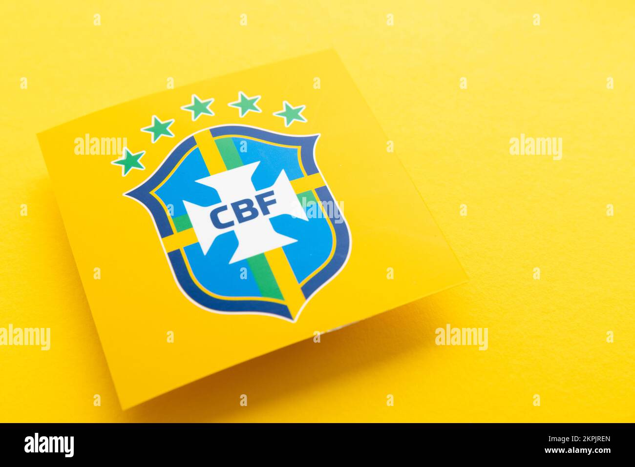 LONDON, UK - December 2022: Brazil national football team logo ...