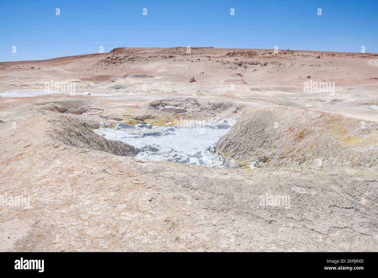 Volcanic mud pool in Sol de Mañana (Morning Sun) Geothermal Area in ...