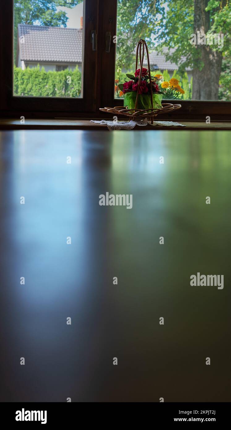 View through the window in the countryside Stock Photo - Alamy