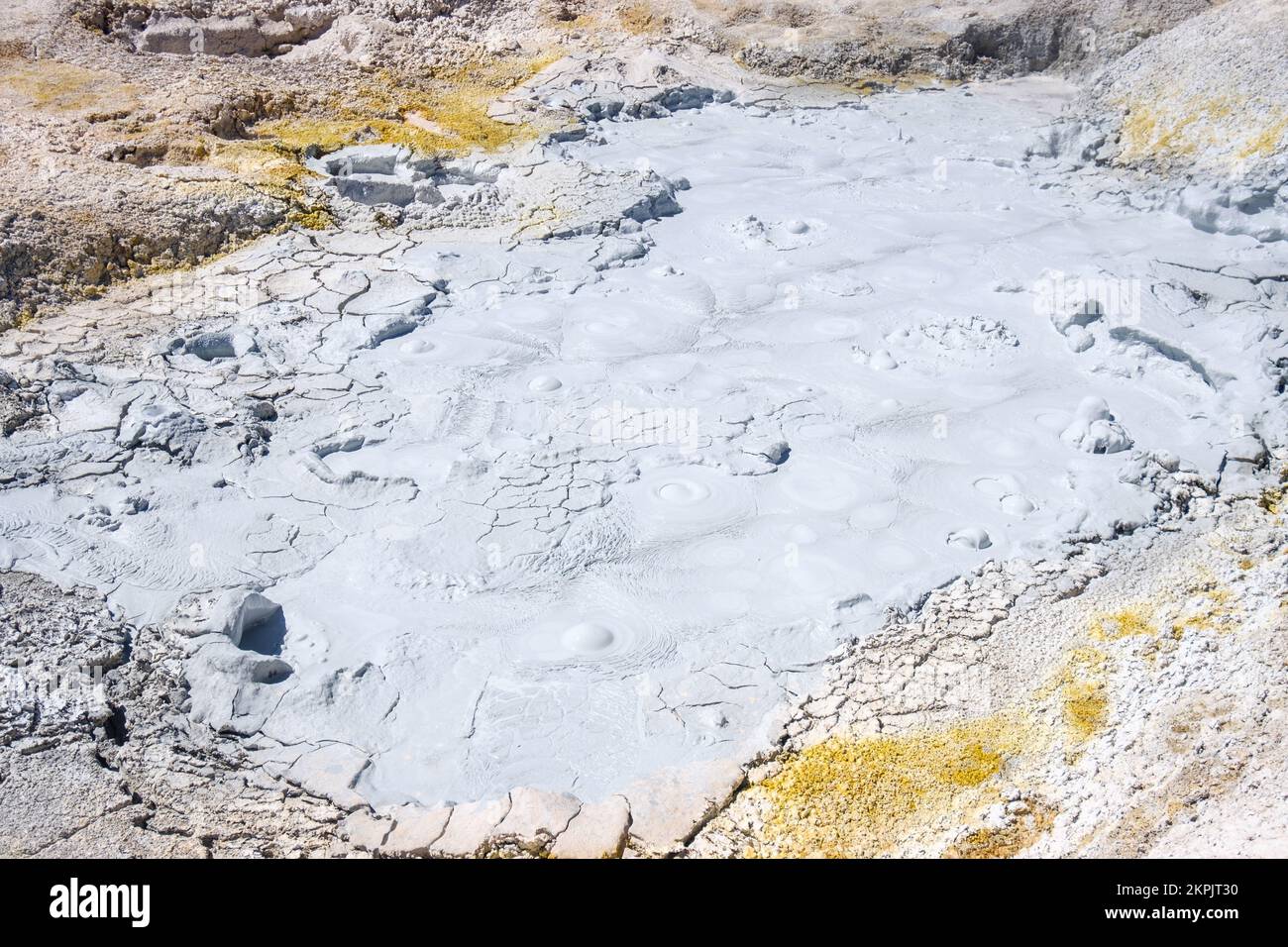 Volcanic mud pool in Sol de Mañana (Morning Sun) Geothermal Area in ...