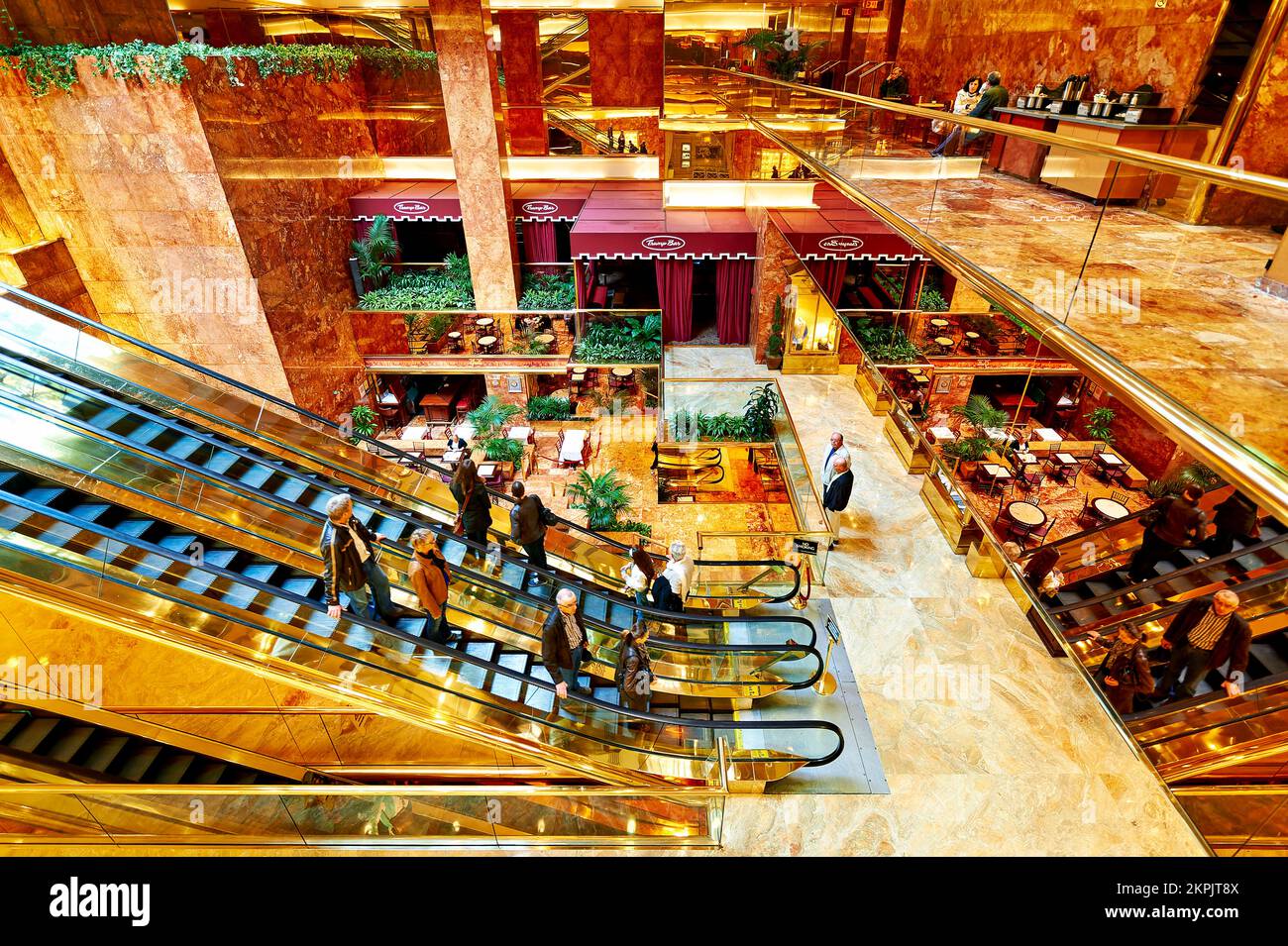 New York. Manhattan. United States. The Trump Tower Atrium Stock Photo ...