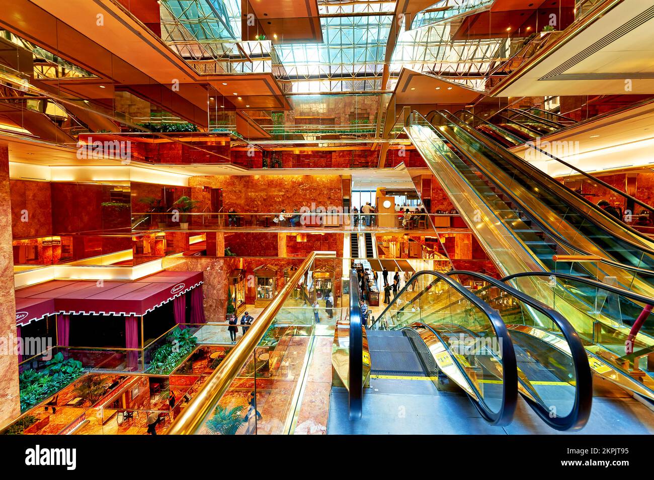 New York. Manhattan. United States. The Trump Tower Atrium Stock Photo ...